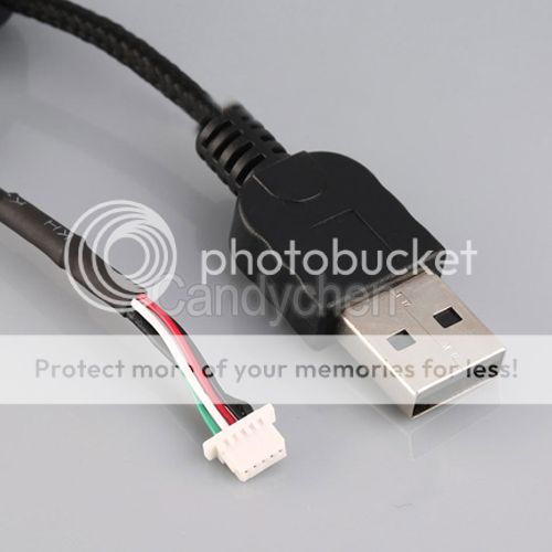 Mouse Mice USB Nylon Braided Cable Line Wire & Feet Skate For Logitech ...